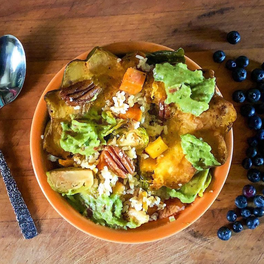 Roasted Harvest Veggie, and Avocado + Coconut Rice Bowl - Girl Friday ...